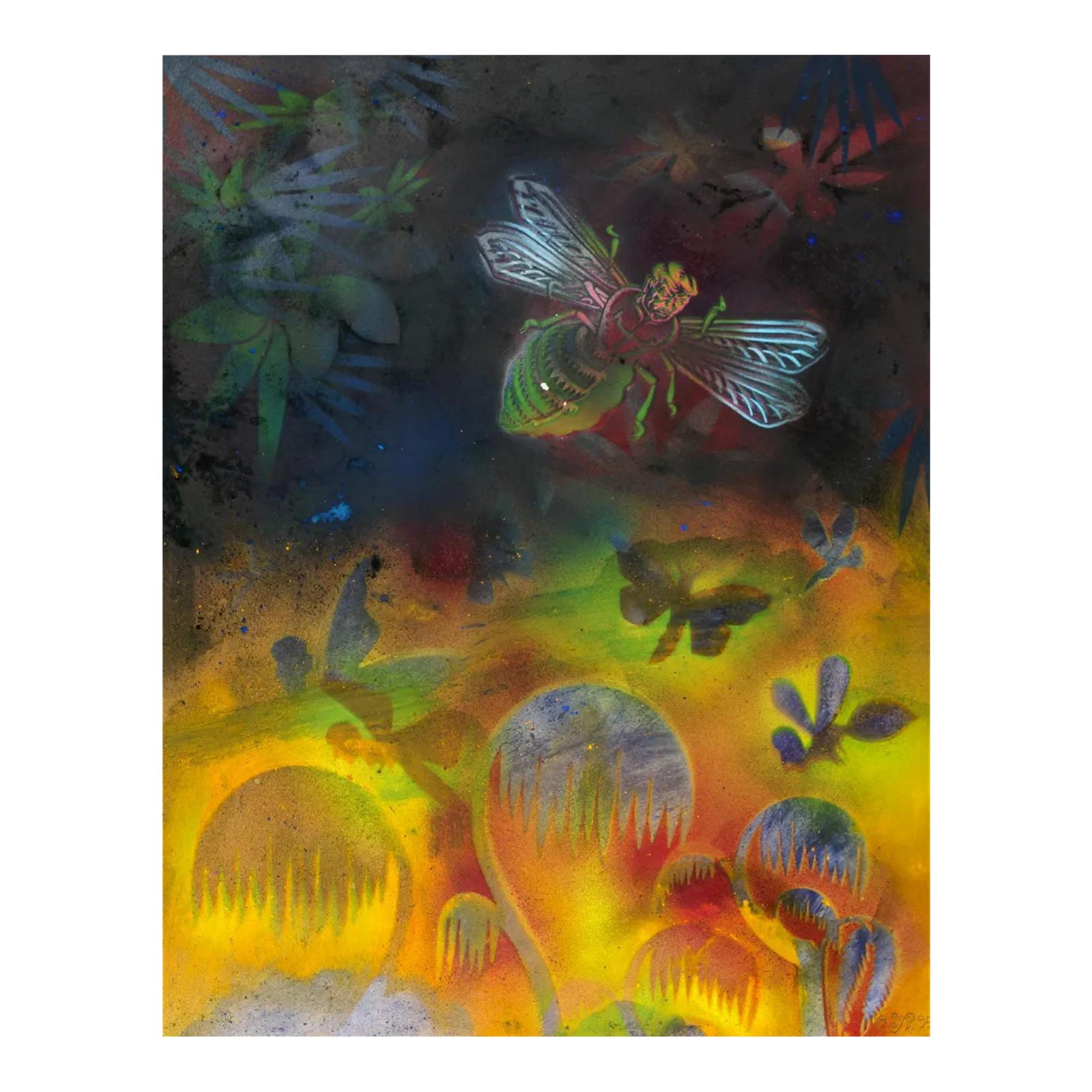 Mason RaderAbstract Surrealist Spray Paint Mixed Media Painting Mason ...