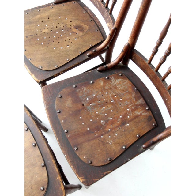 Antique Pressed Back Chairs Set of 4 | Chairish