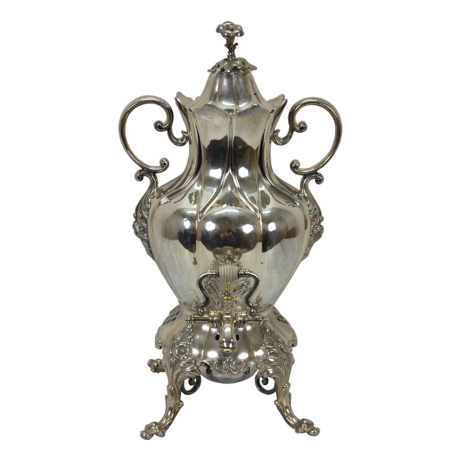 Reed & Barton 1780 Silverplate Tea Coffee Hot Water Samovar Dispenser ...