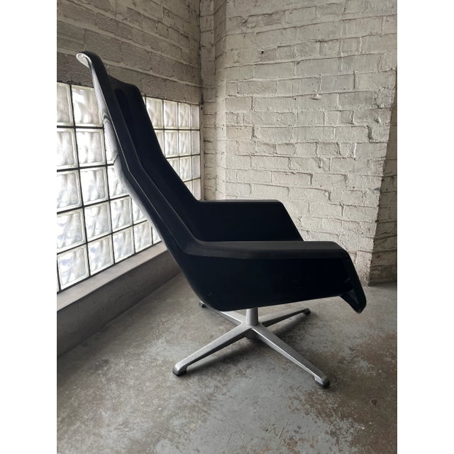 1970s Black Swivel "Evil Villain" Chair Attributed to Overman | Chairish
