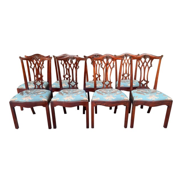 Maitland-Smith Reupholstered Dining Chairs- Set of 8 | Chairish