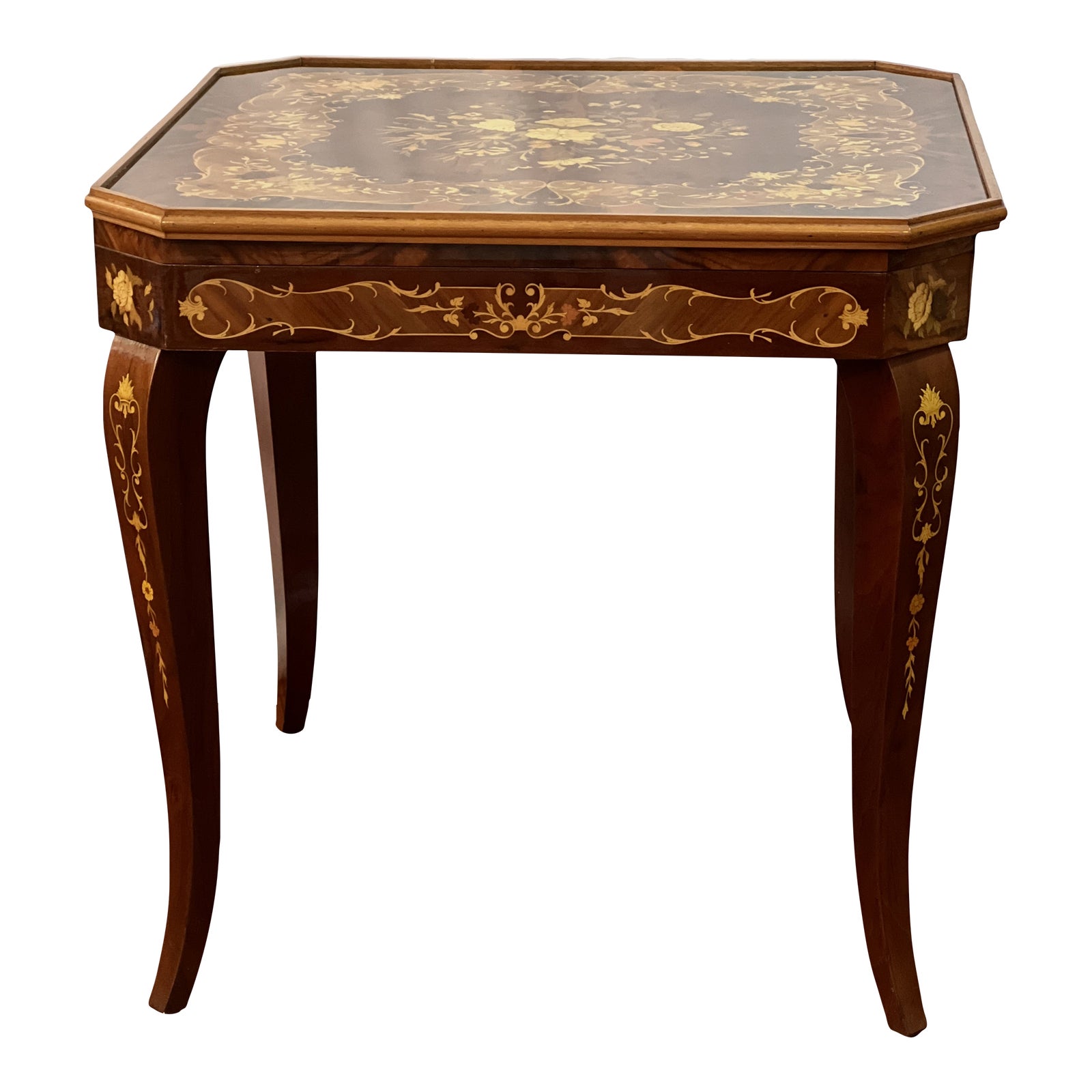 1960s Italian Inlaid Wood Multi Game Table With Roulette, Checkers ...