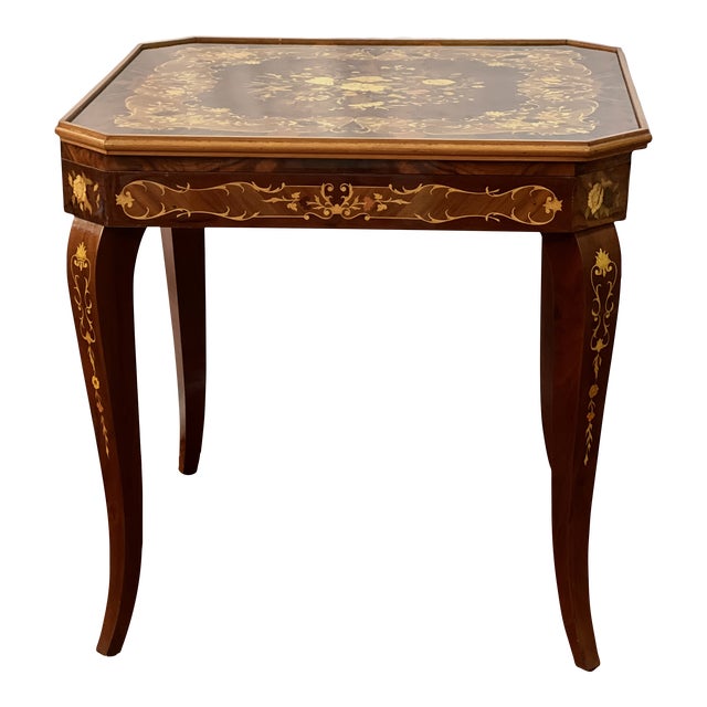 1960s Italian Inlaid Wood Multi Game Table With Roulette, Checkers ...