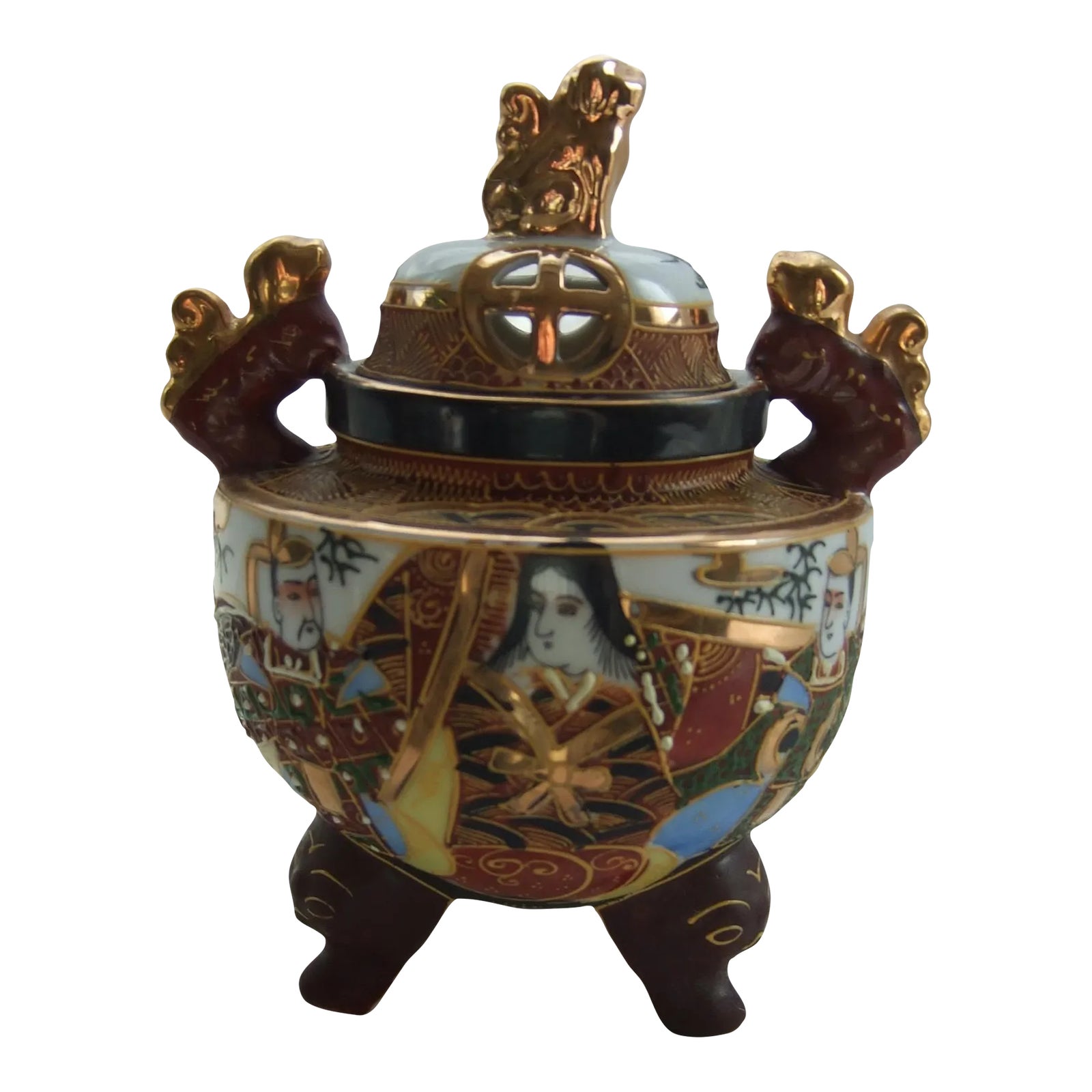 Vintage Satsuma Incense Burn Jar | Chairish