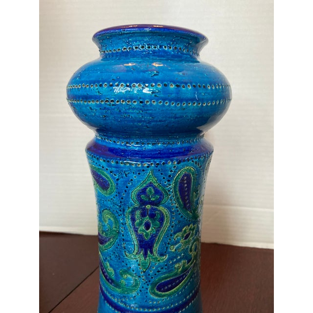 Midcentury Blue Bitossi Ceramic Vase | Chairish