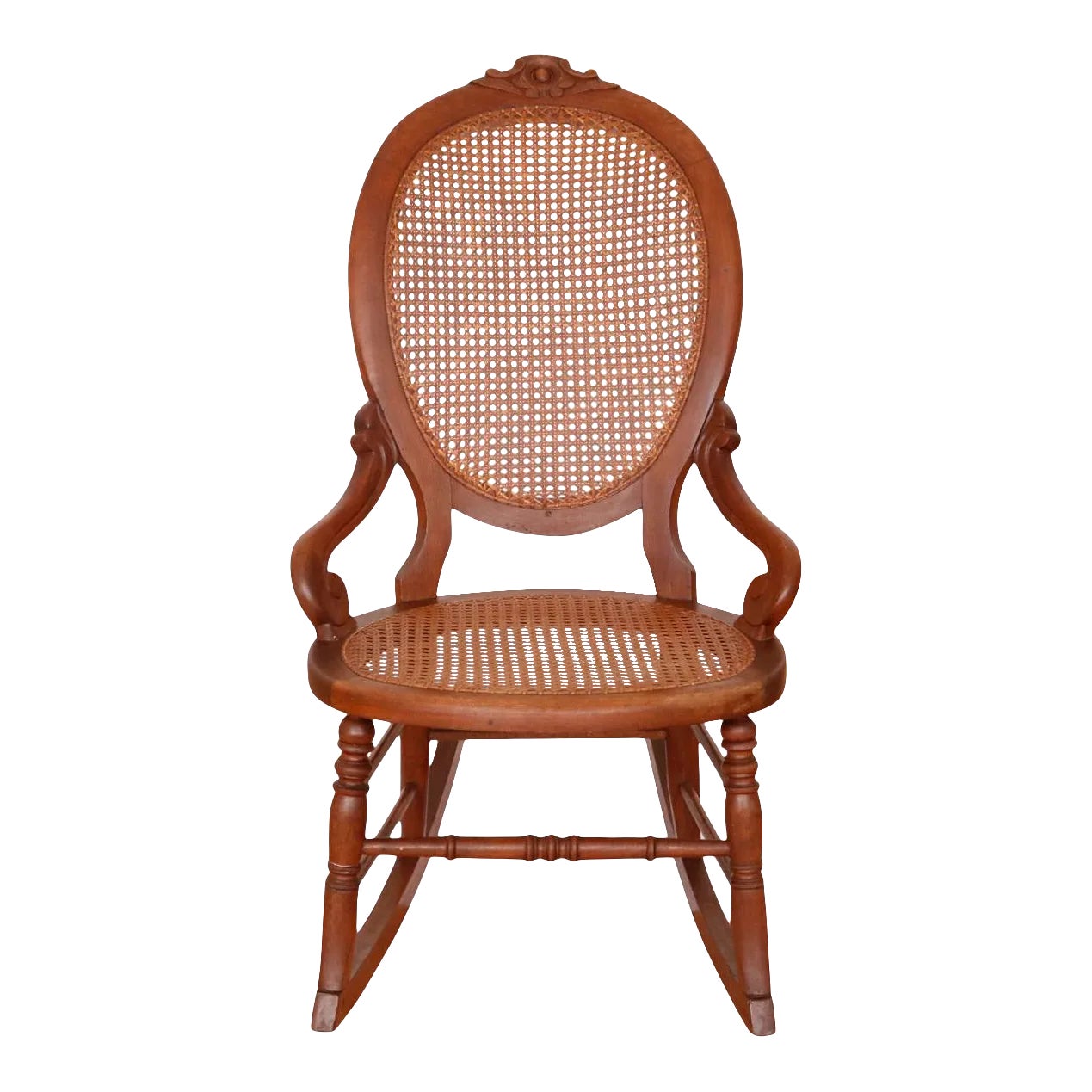 Antique Caned Rocking Chair | Chairish