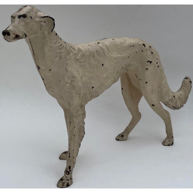 White Cast Iron Russian Wholfhound or Borzoi Dog, Hubley Circa 1930s ...