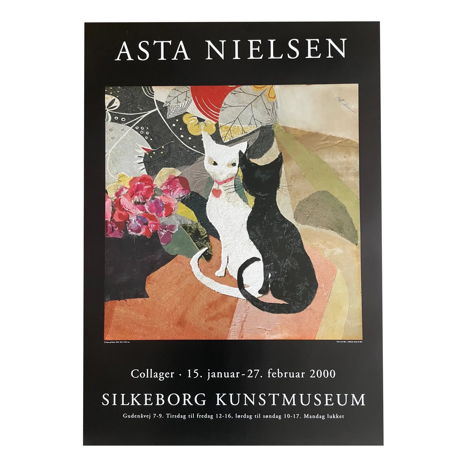 Asta S.M. Nielsen, Two Cats on Table, 1962, Exhibition Poster | Chairish