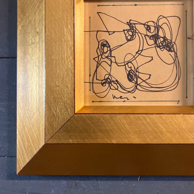 Contemporary Original Wayne Cunningham Abstract Pen and Ink Drawing ...