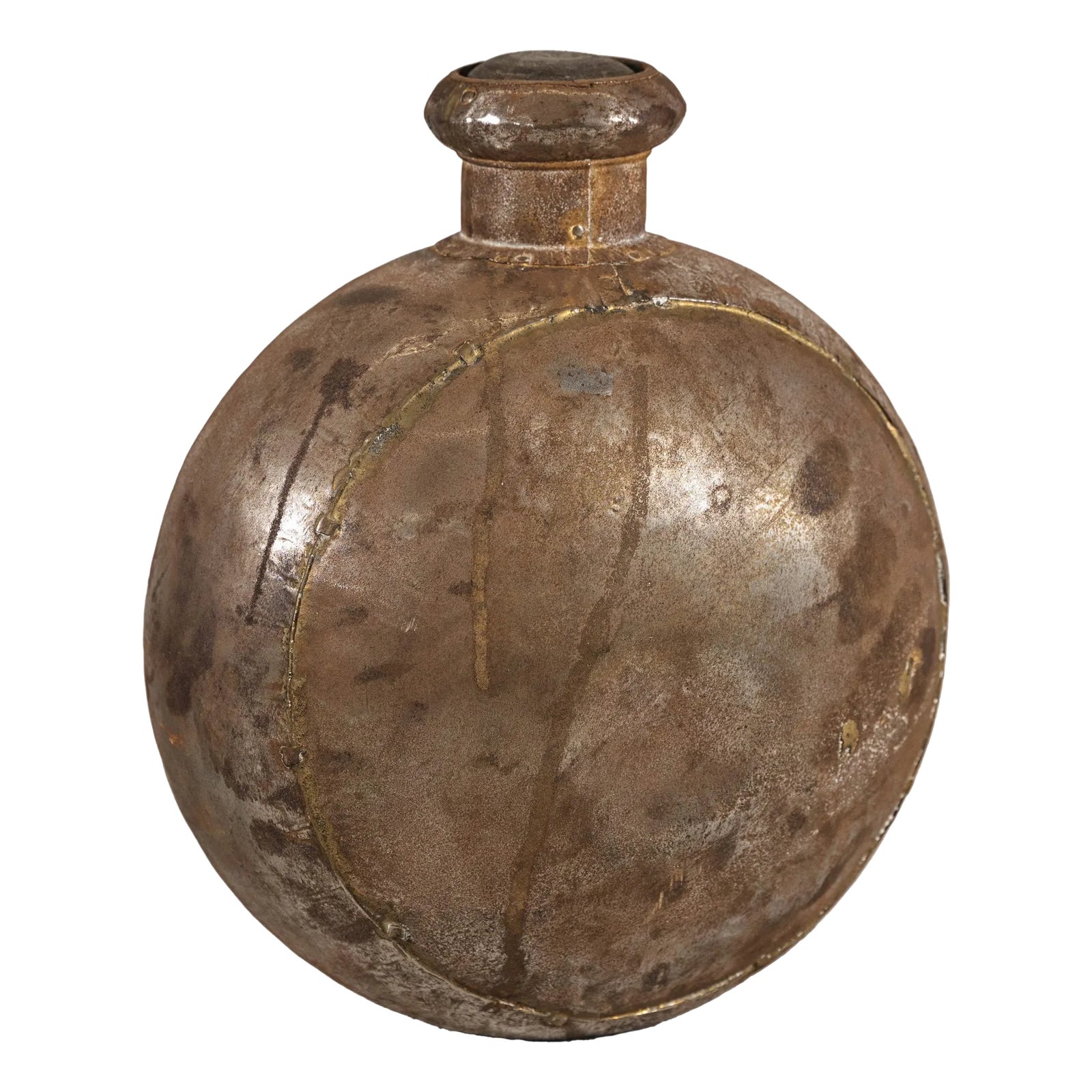 Antique Indian Metal Surahi Decorative Water Vessel, Early 20th Century ...