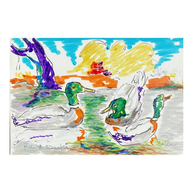 1968 Alexandra Merker New England Mallard Ducks | Chairish