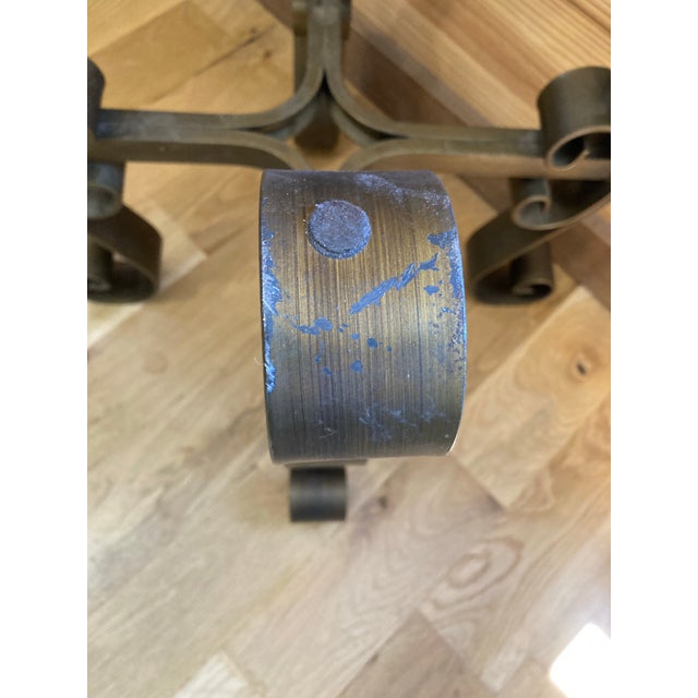 Vintage Bronzed Metal Scroll Table Base | Chairish