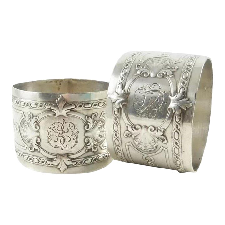 Antique French Sterling Silver Louis Xvi Rococo-StyleNapkin Rings- a ...