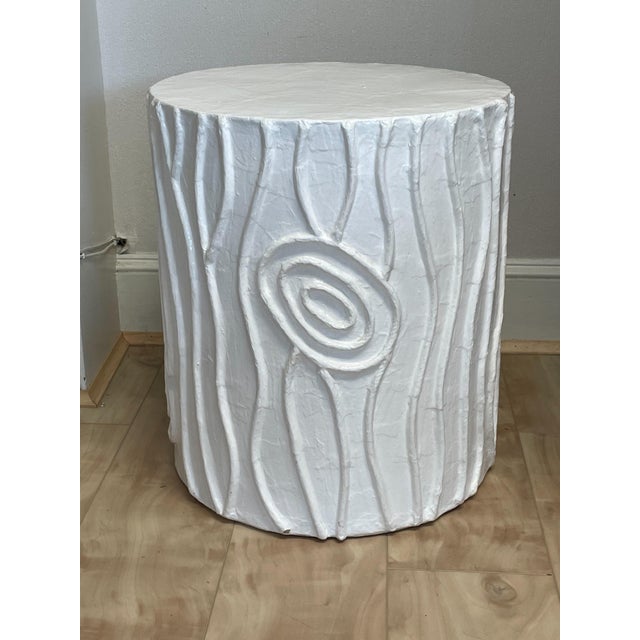 Modern Paper Machete Tree Trunk Form Side End Table | Chairish