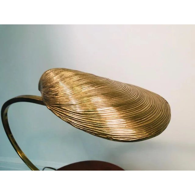 Italian Mussel Shell Desk Lamp in the Manner of Tommaso Barbi | Chairish