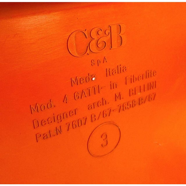 Space Age Italian Orange Plastic 4 Gatti Table by Mario Bellini for B&b ...