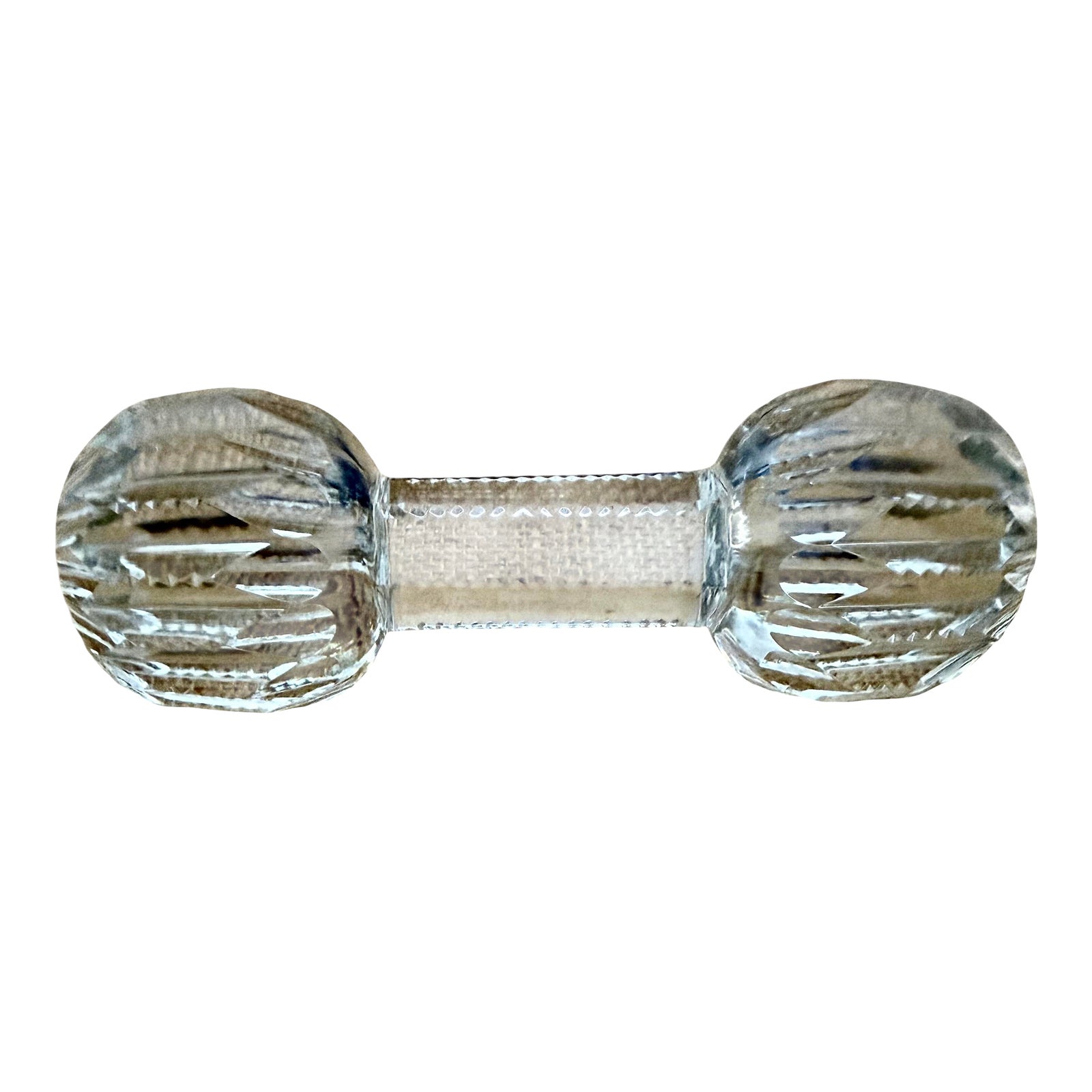 Victorian Cut Glass Dumbbell Form Paperweight, C. 1880-1900 | Chairish