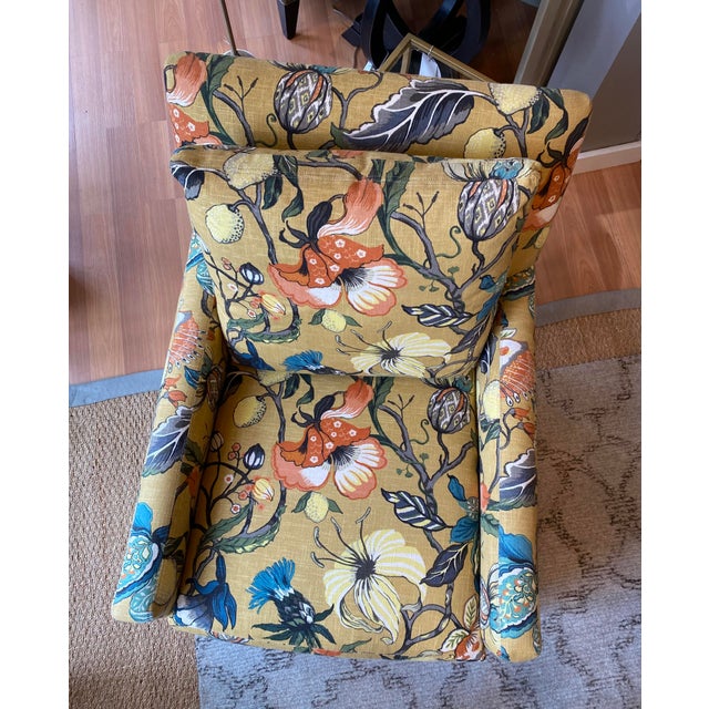 Wesley Hall Furniture Grayson Chair 674 in Wildflower Ochre | Chairish