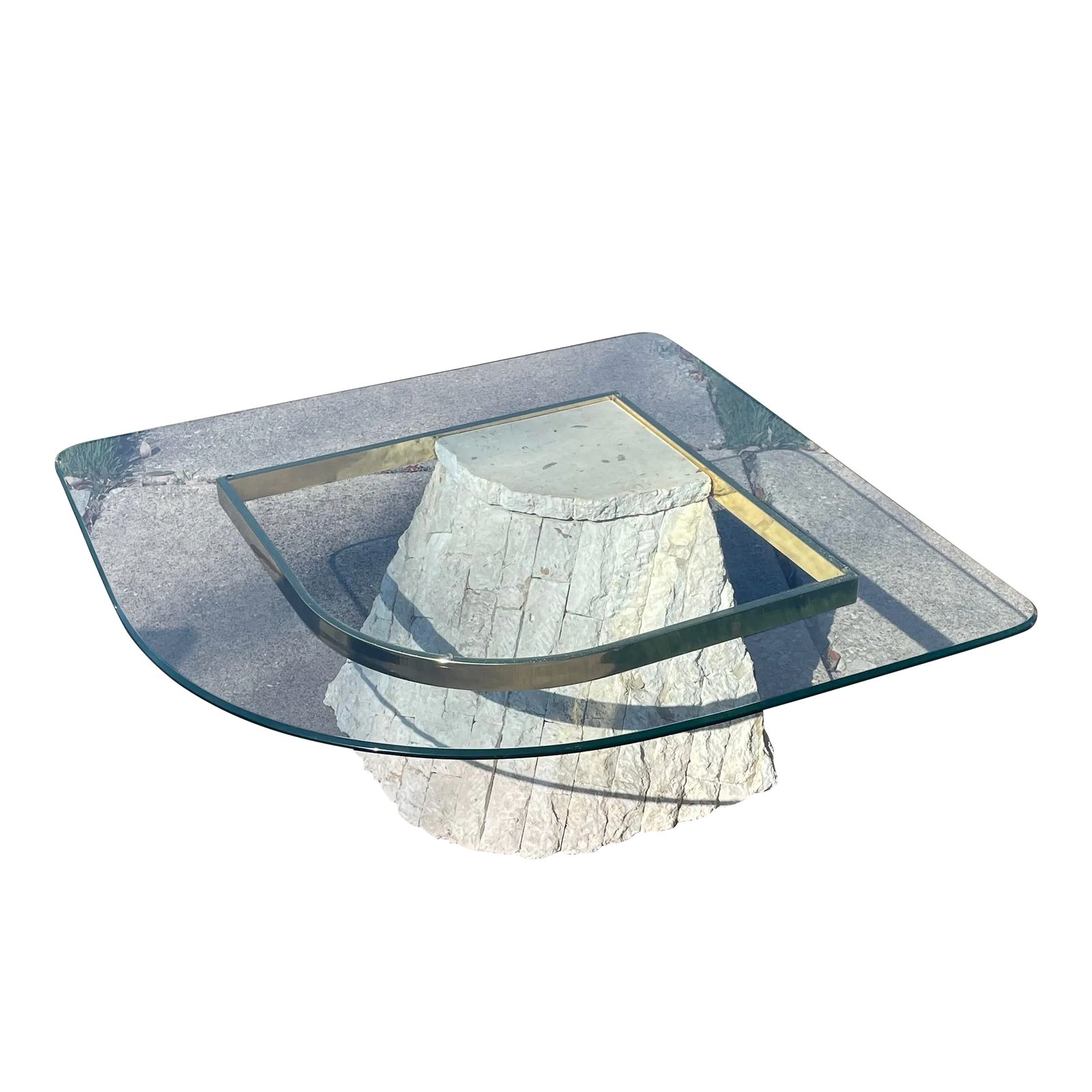 Magnussen Ponte Tessellated Mactan Stone With Floating Brass Support ...