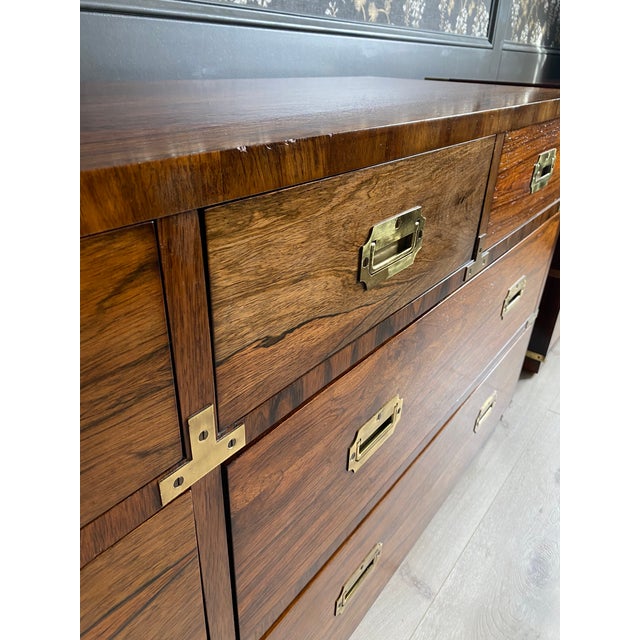 1960s Mid Century Modern Set of Brazilian Rosewood Campaign Style ...