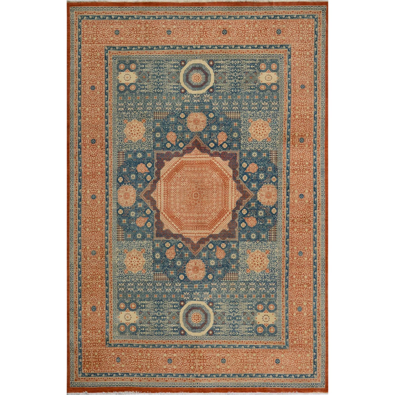 Shabby Chic Mamluk Ron Rust/Rust Wool Rug - 9'9" X 13'6" | Chairish