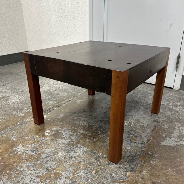 Custom Design Reclaimed Wood Side Table | Chairish