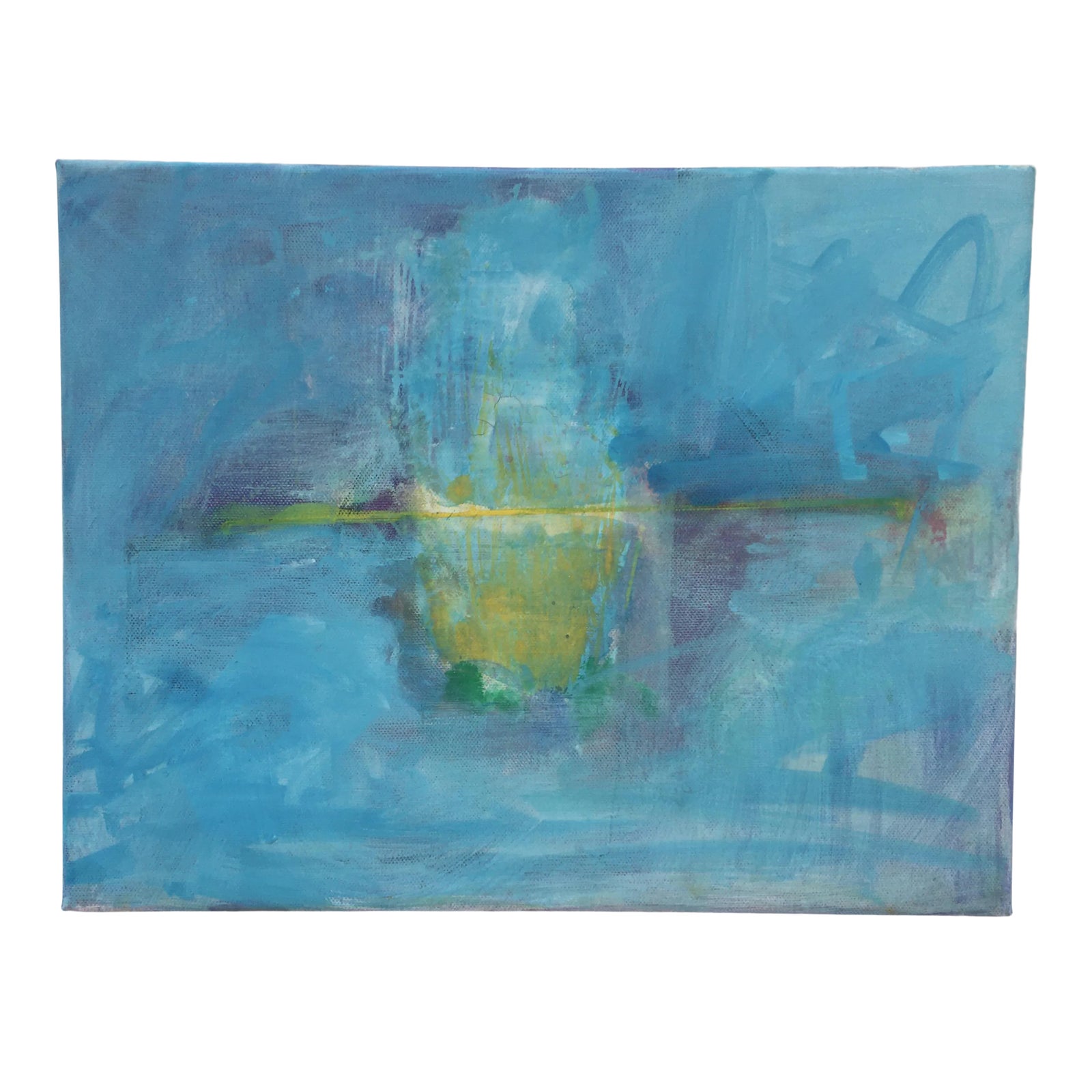 “Cloudz” Small Abstract Watercolor Painting - | Chairish