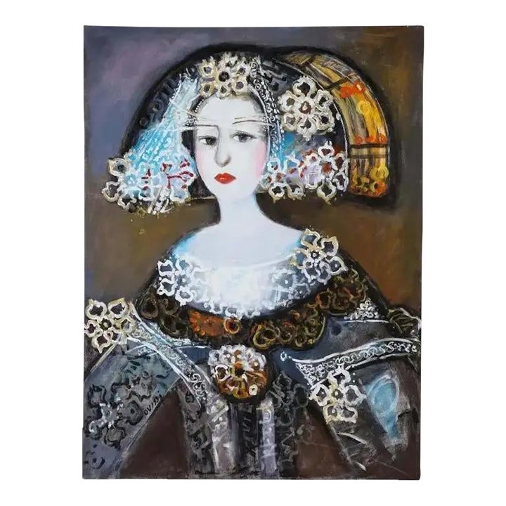 "Queen Isabella I of Spain" Oil on Canvas Painting by Nasser Ovissi ...