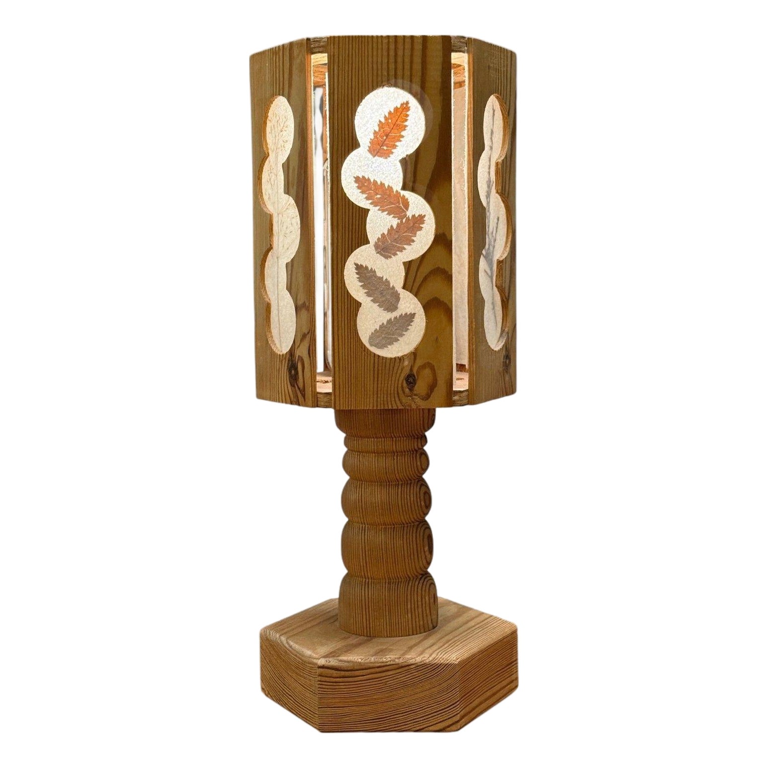 Swedish Modern, Table Lamp, Pine, Fabric, Sweden, 1940s | Chairish