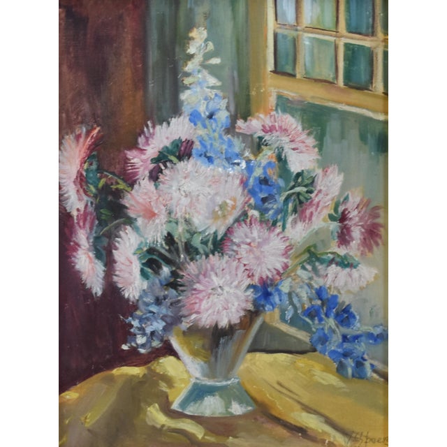 Vintage Colorful Bouquet of Flowers Oil Painting Including the Antiqued ...