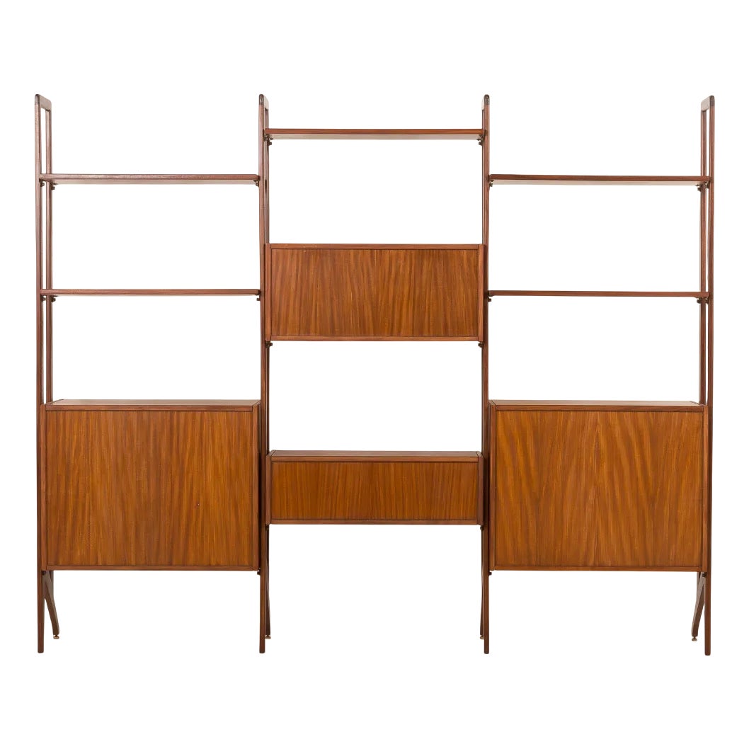 Italian Free-Standing Wall Unit or Room Divider in Teak, 1960s | Chairish