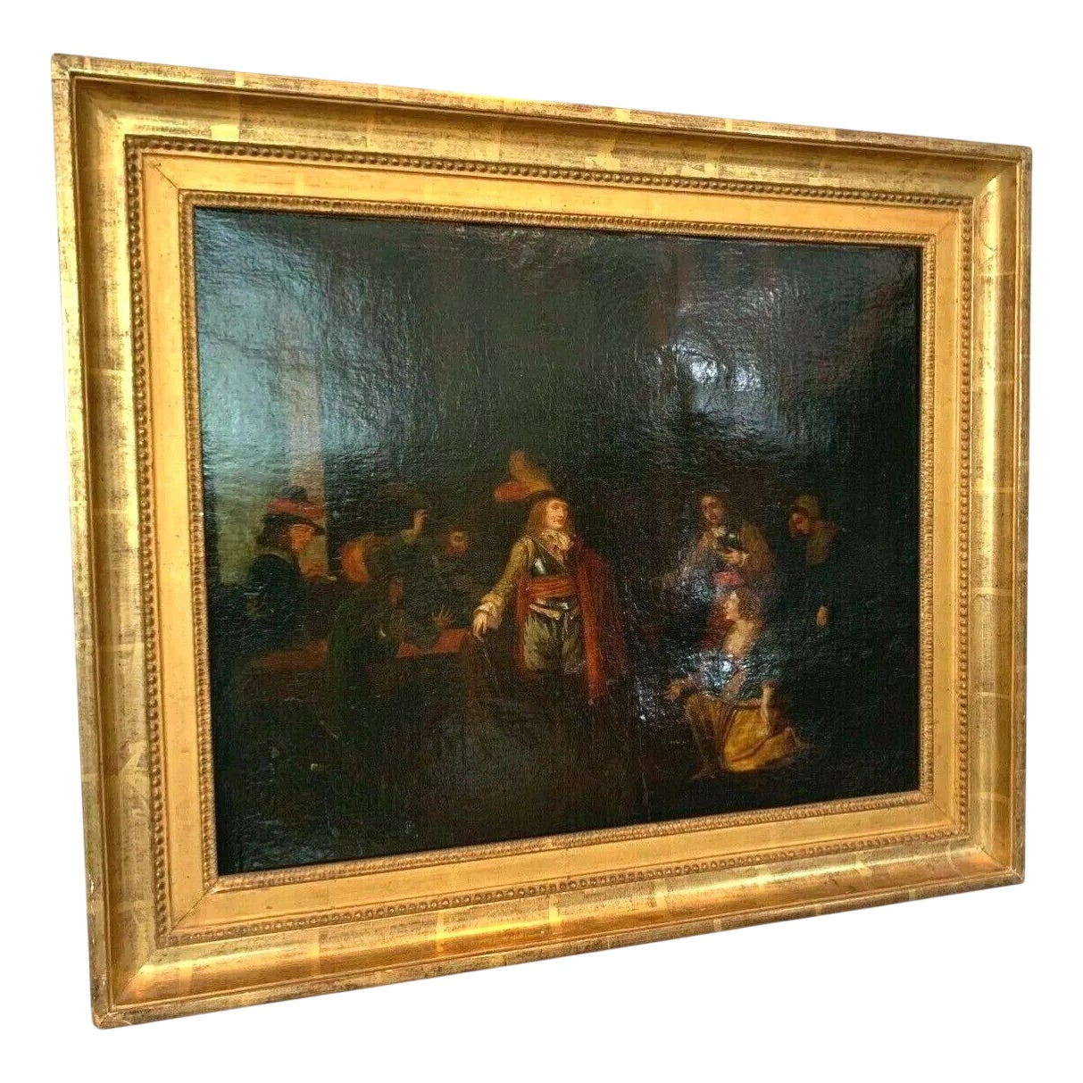 Animated Scene of Characters, 19th Century, Oil on Canvas, Framed ...