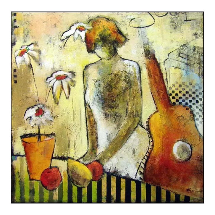 "The Composer" Helen Zarin Expressionist Figurative Oil Painting | Chairish