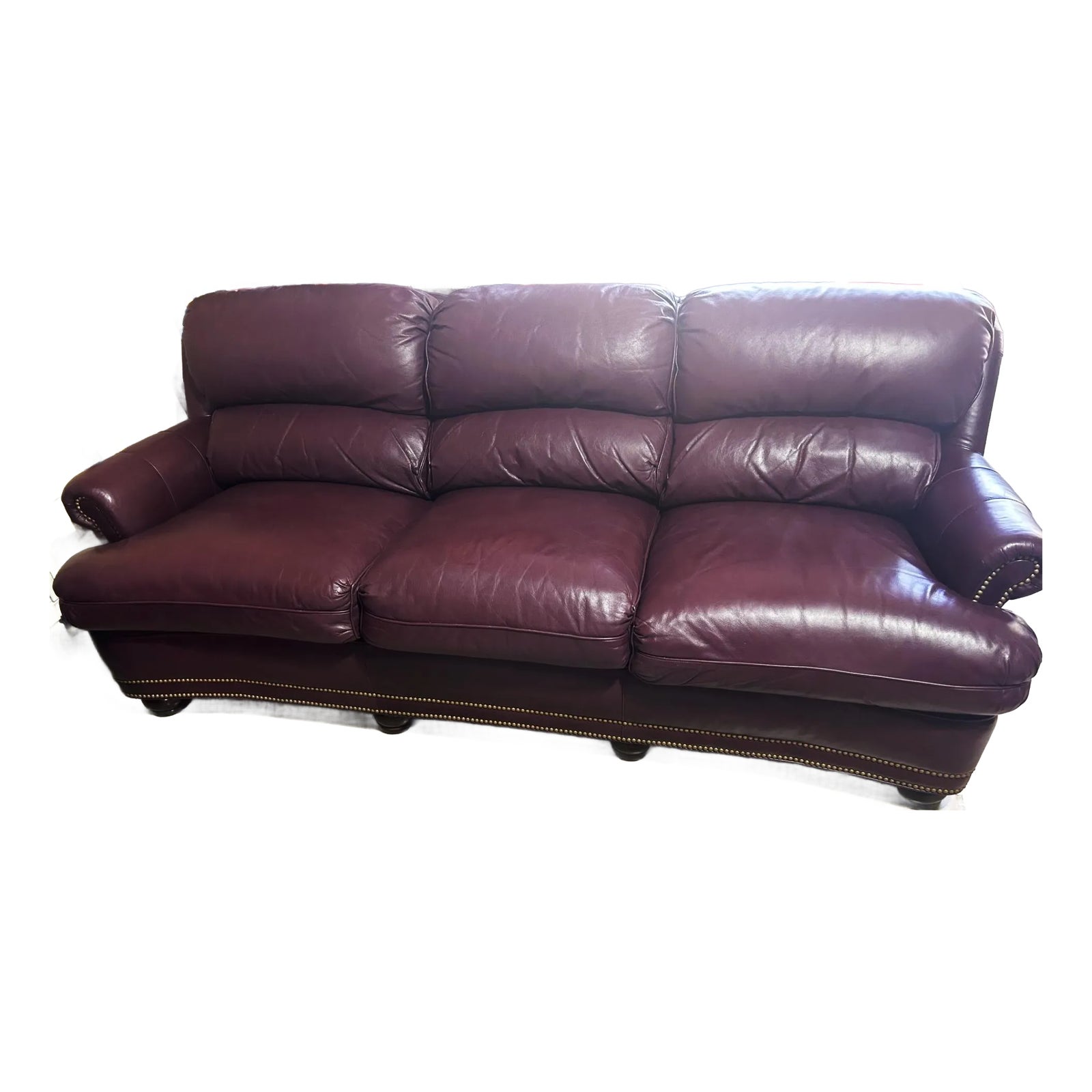 Brittany Rosetta Leather Sofa | Chairish