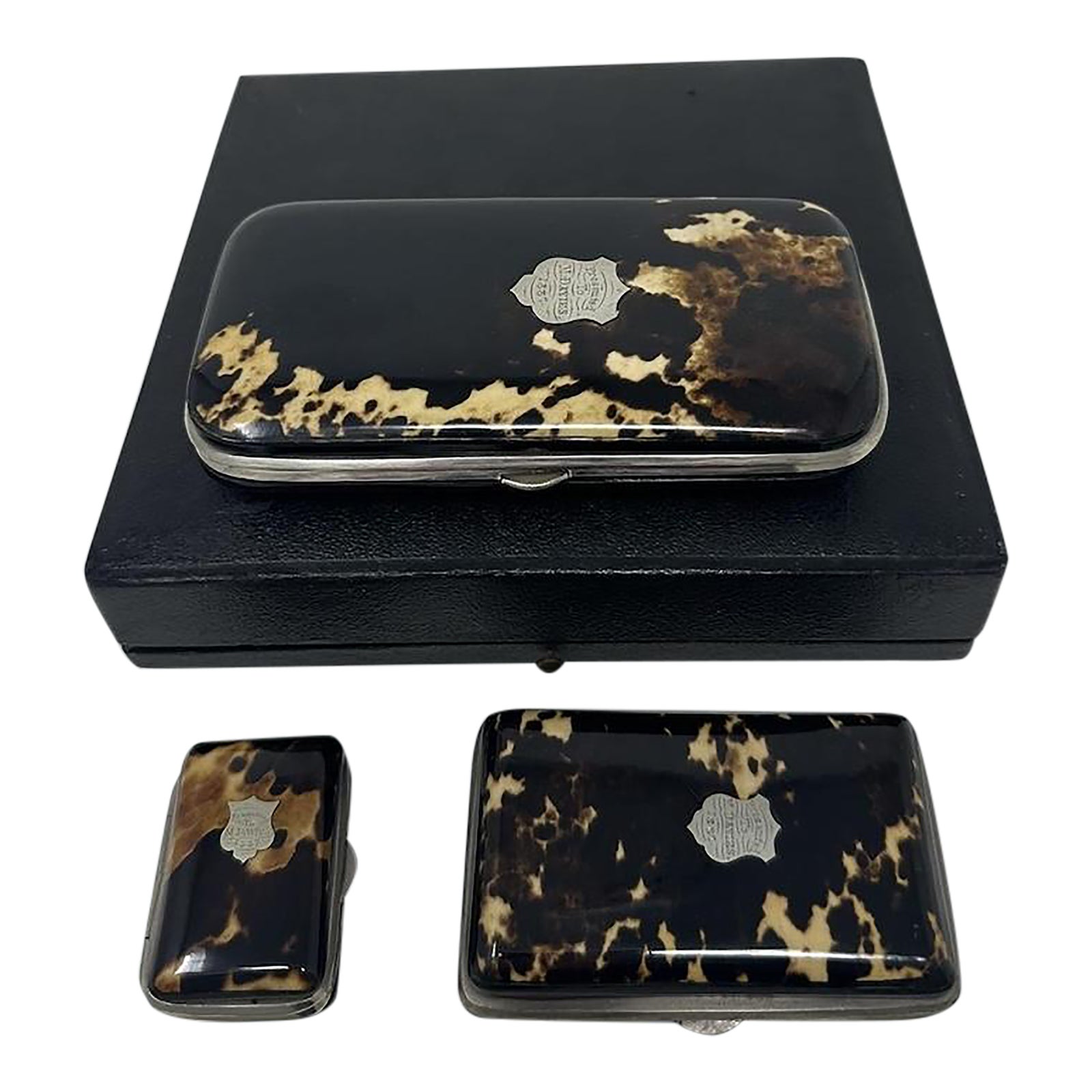 Antique Victorian Casket Tortoiseshell Calling Cards Regency Grand Tour ...