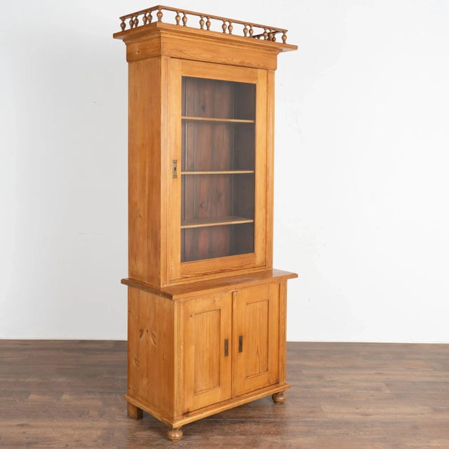 Narrow Pine Bookcase Display Cabinet Denmark Circa 1900 Chairish