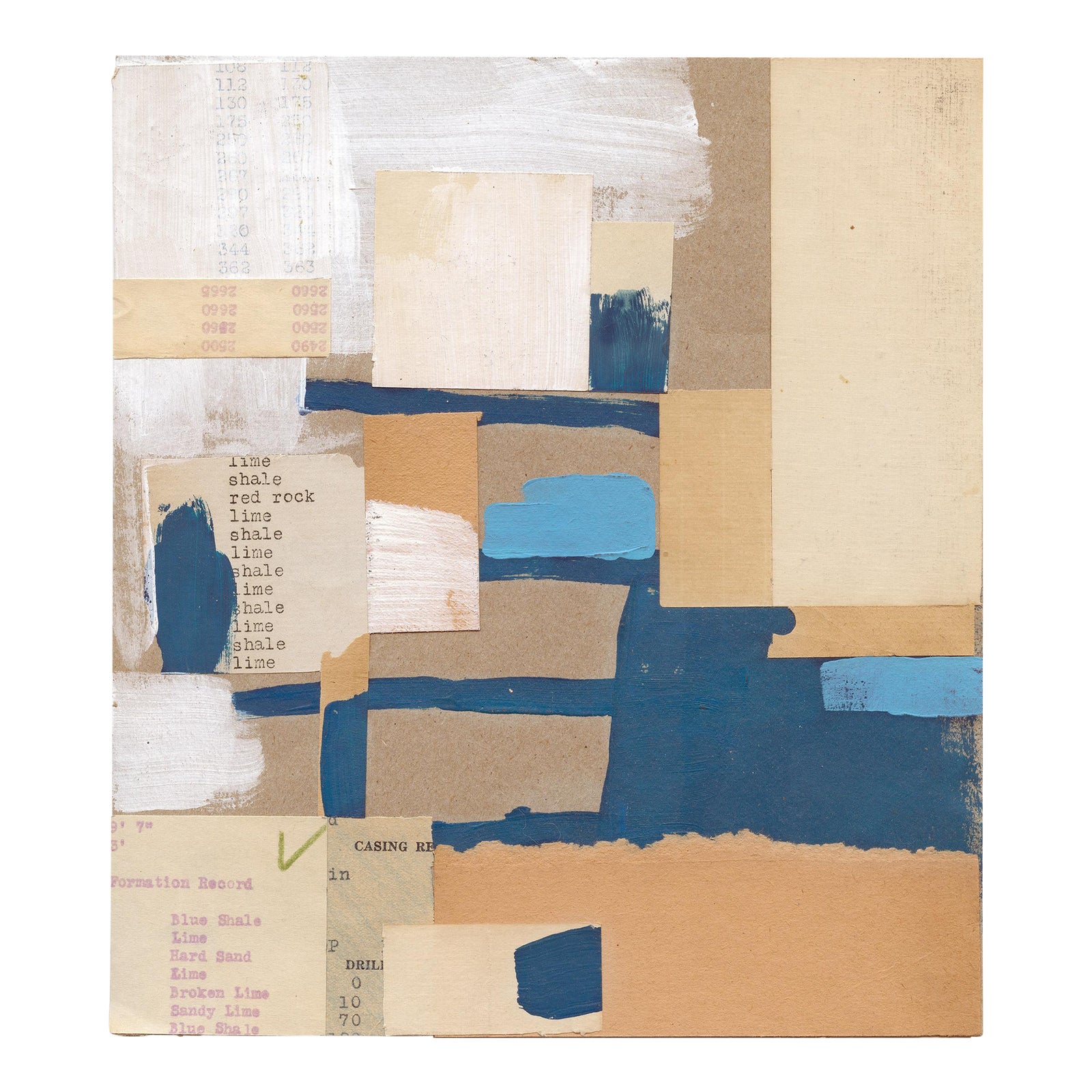 "Blue Shale" Modern Abstract Collage in Neutral Colors | Chairish