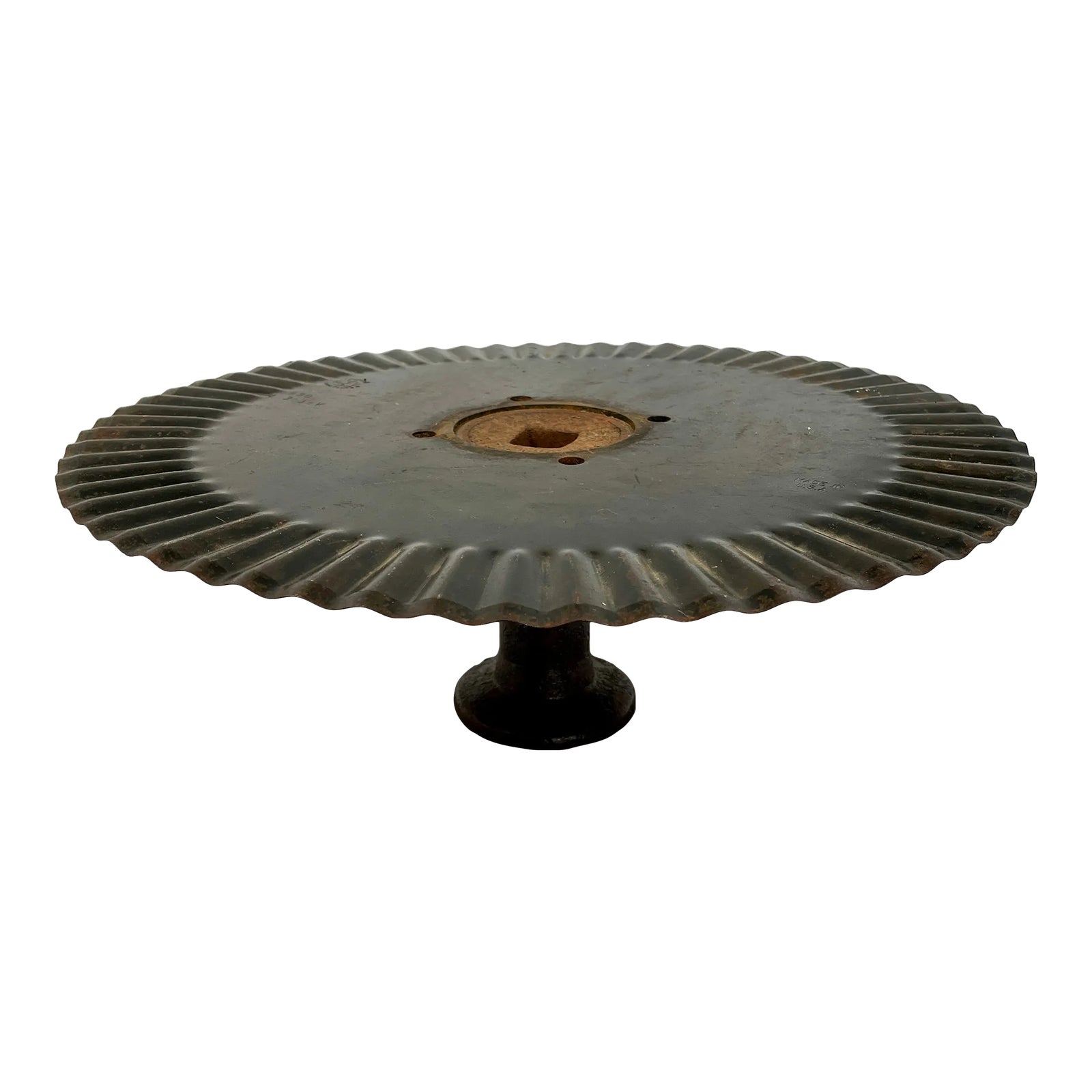 Vintage Industrial Farm Implement Fluted Pedestal Riser/Charcuterie ...