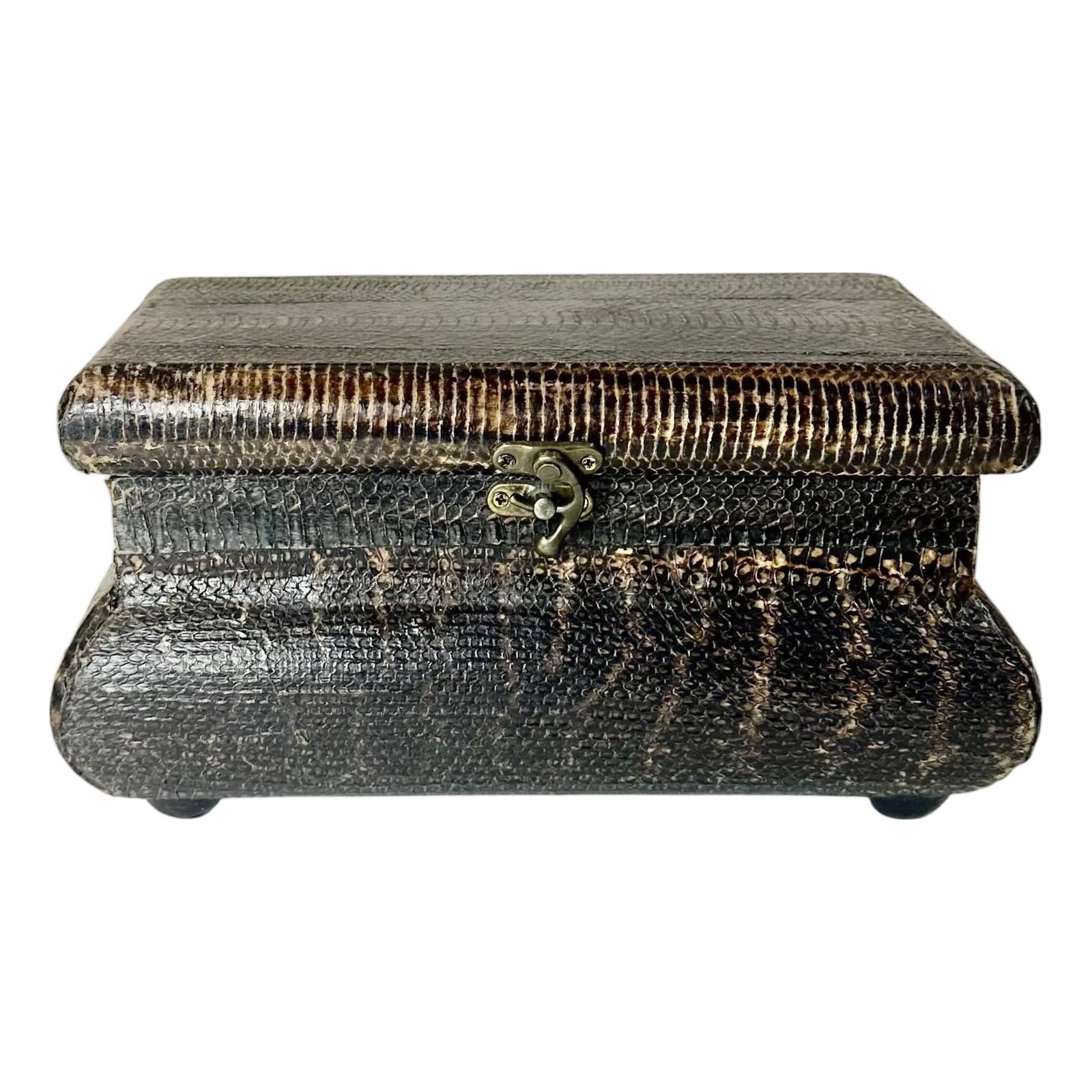 1970s Vintage Snakeskin Box Attributed to Maitland Smith | Chairish