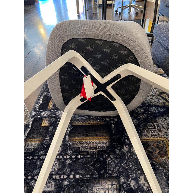 Midj Sonny Mid-Century Style Dining Desk Grey & White Upholstery Chair ...