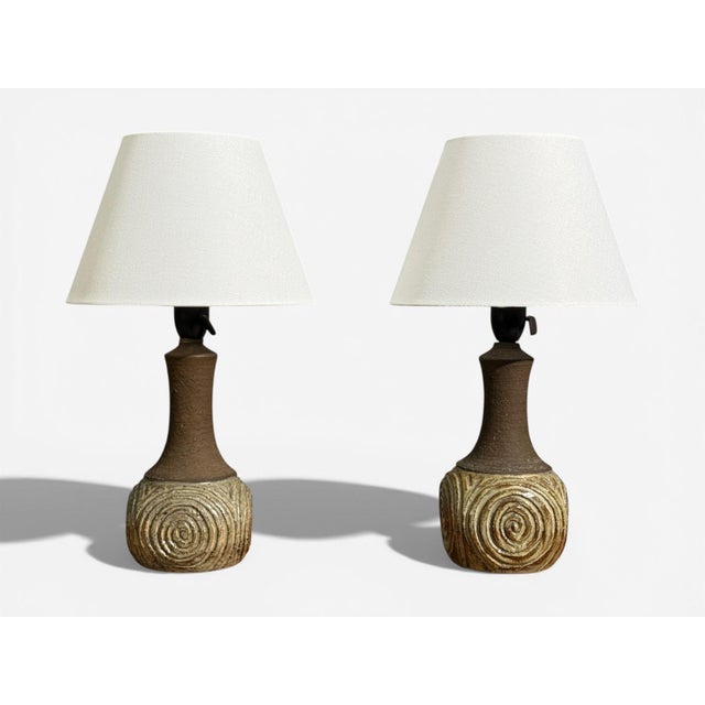 Chris Haslev, Table Lamps, Stoneware, Denmark, 1960s | Chairish