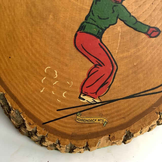 Vintage Weirdwood Adirondack Mts Souvenir Bookends With Woman Skier ...