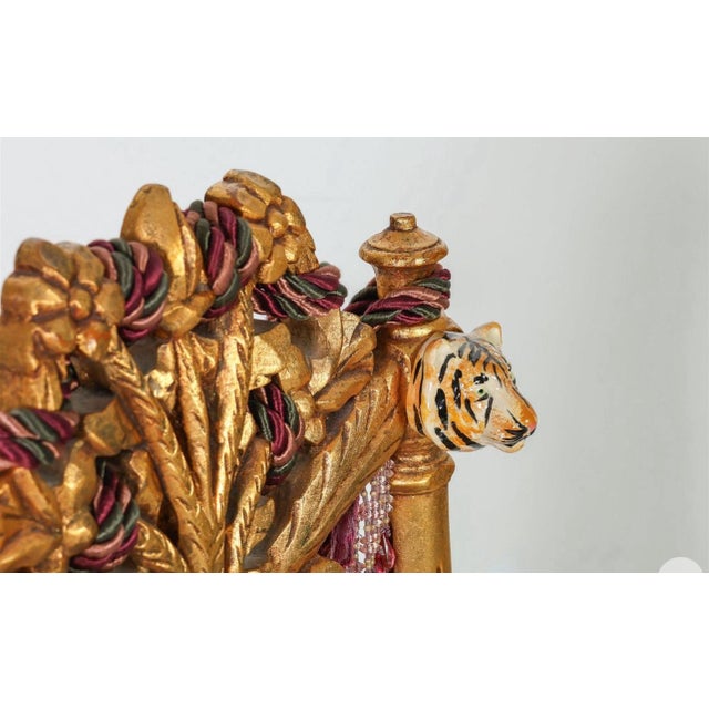 1980s MacKenzie-Childs Style Tigers Side Accent Chair | Chairish