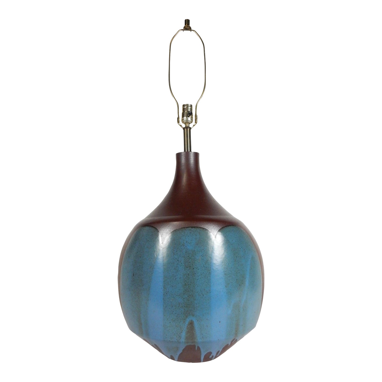 Monumental David Cressey Turquoise Studio Pottery Lamp Mid-Century ...