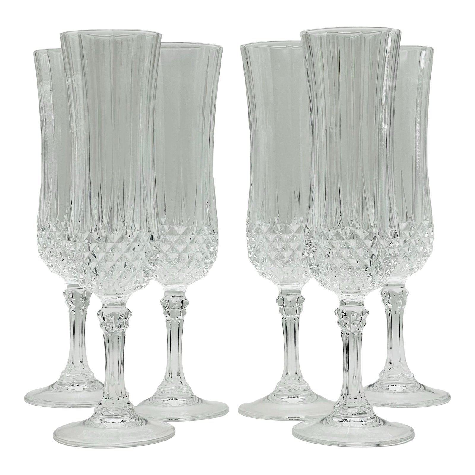 Vintage “Longchamp” Champagne Flutes- Set of 6 | Chairish