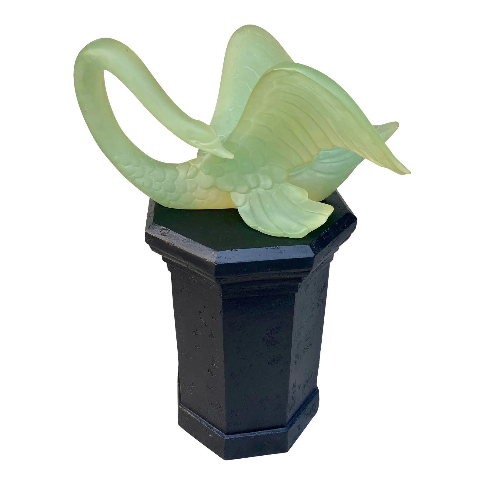 Large Vintage Mid 20th Century Acrylic Swan Statue on Lighted Base - 2 ...