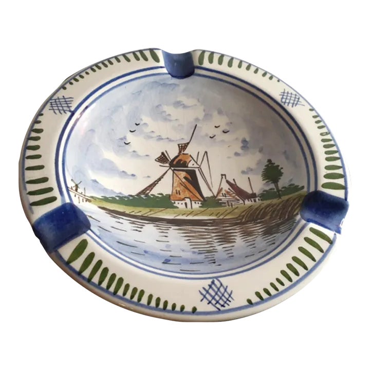 1990s Delfts Made in Holland Windmill Ashtray | Chairish