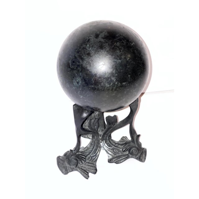 Black Bronze Metal Iron Globe Orb | Chairish