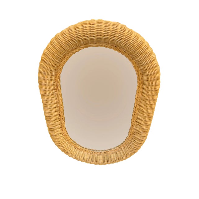 Vintage Rattan Wicker Wall Hanging Mirror in Coastal Boho Chic Style ...