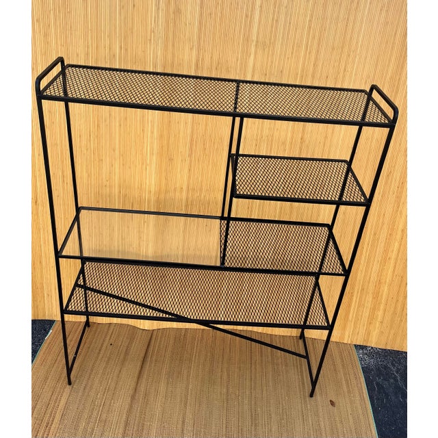 1950’s Vintage Freda Diamond Iron Mesh Etagere Shelf | Chairish
